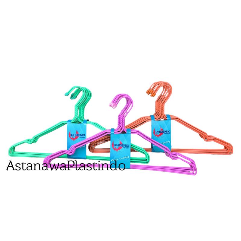 PHOENIX 10 pcs Hanger kawat Coating gantungan baju pentol premium ...