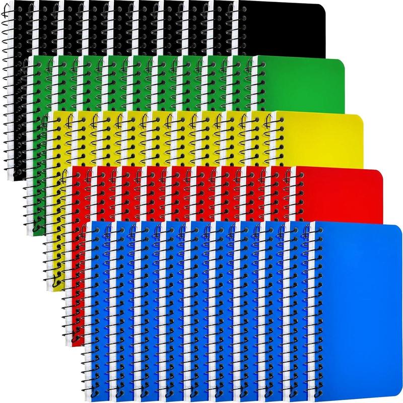 50 Pack Small Spiral Notebooks 5 x 3 Inch Memo Note Pad College ...