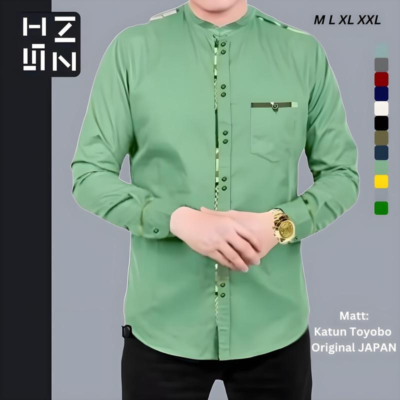HNSN Koko Sultan Toyobo, Baju Kemeja Muslim Premium Qurta Pria Bahan ...