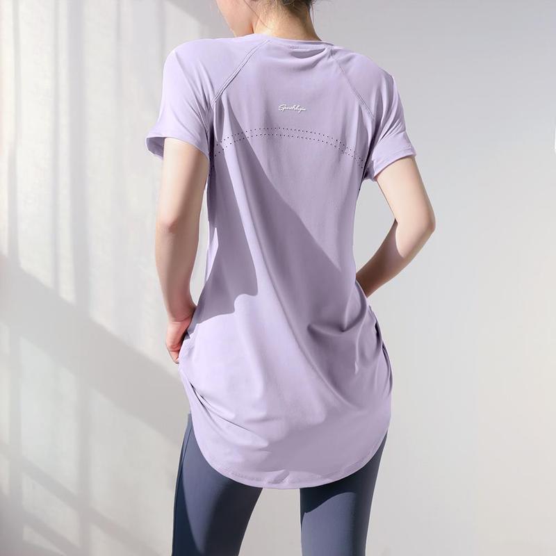 Baju Yoga untuk Wanita, Kualiti Tinggi, Lengan Pendek Cepat Kering ...
