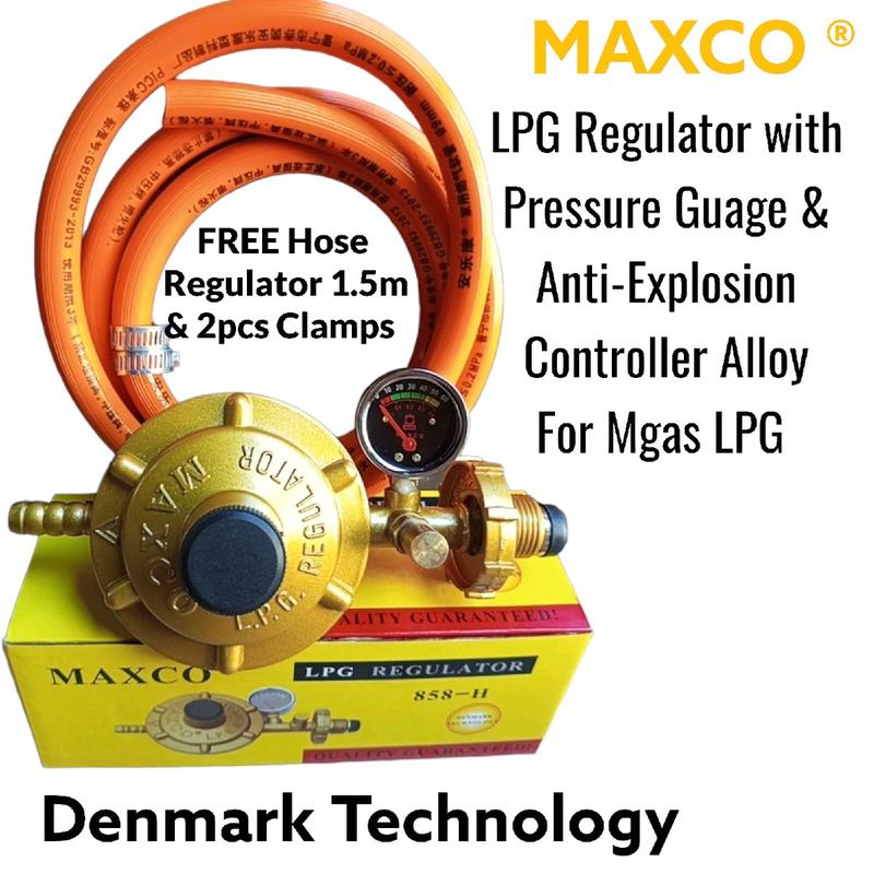 MAXCO LPG Regulator Heavy Duty with Pressure Gauge and Free 1.5m ...