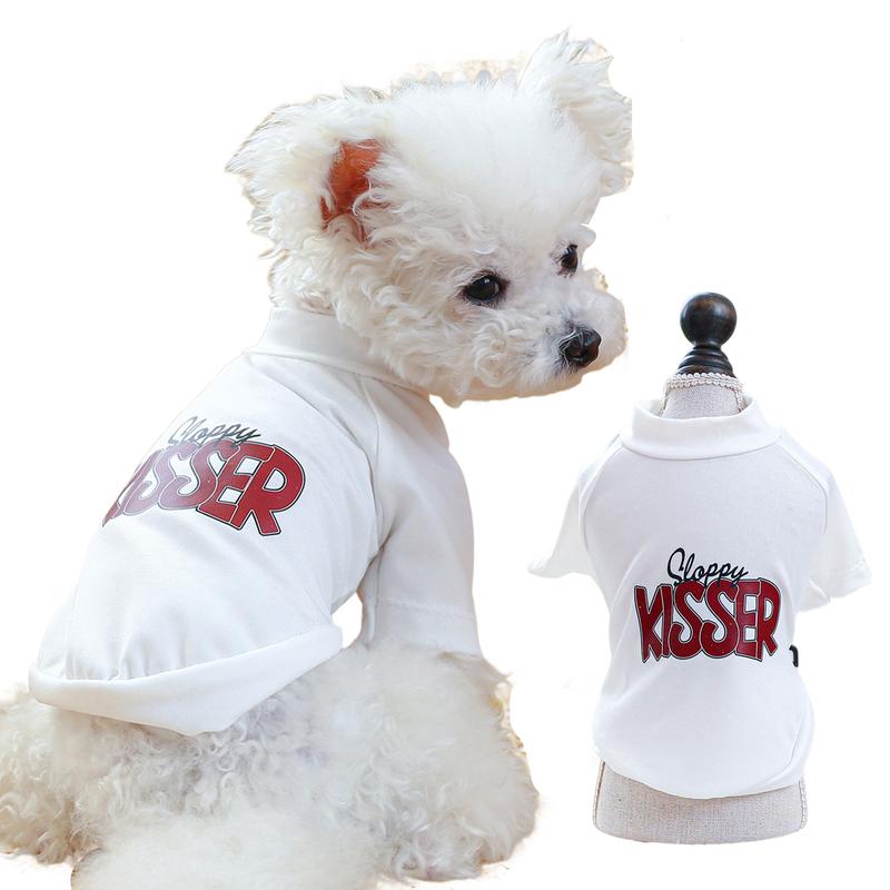 Letter Printing Pet T-shirt Summer Cotton Two-legged Soft Comfortable ...