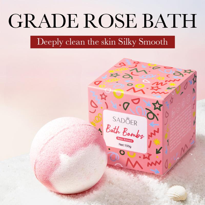100g Natural Rose Extract Bath Bombs Long Moisturizing Soften Keratin ...