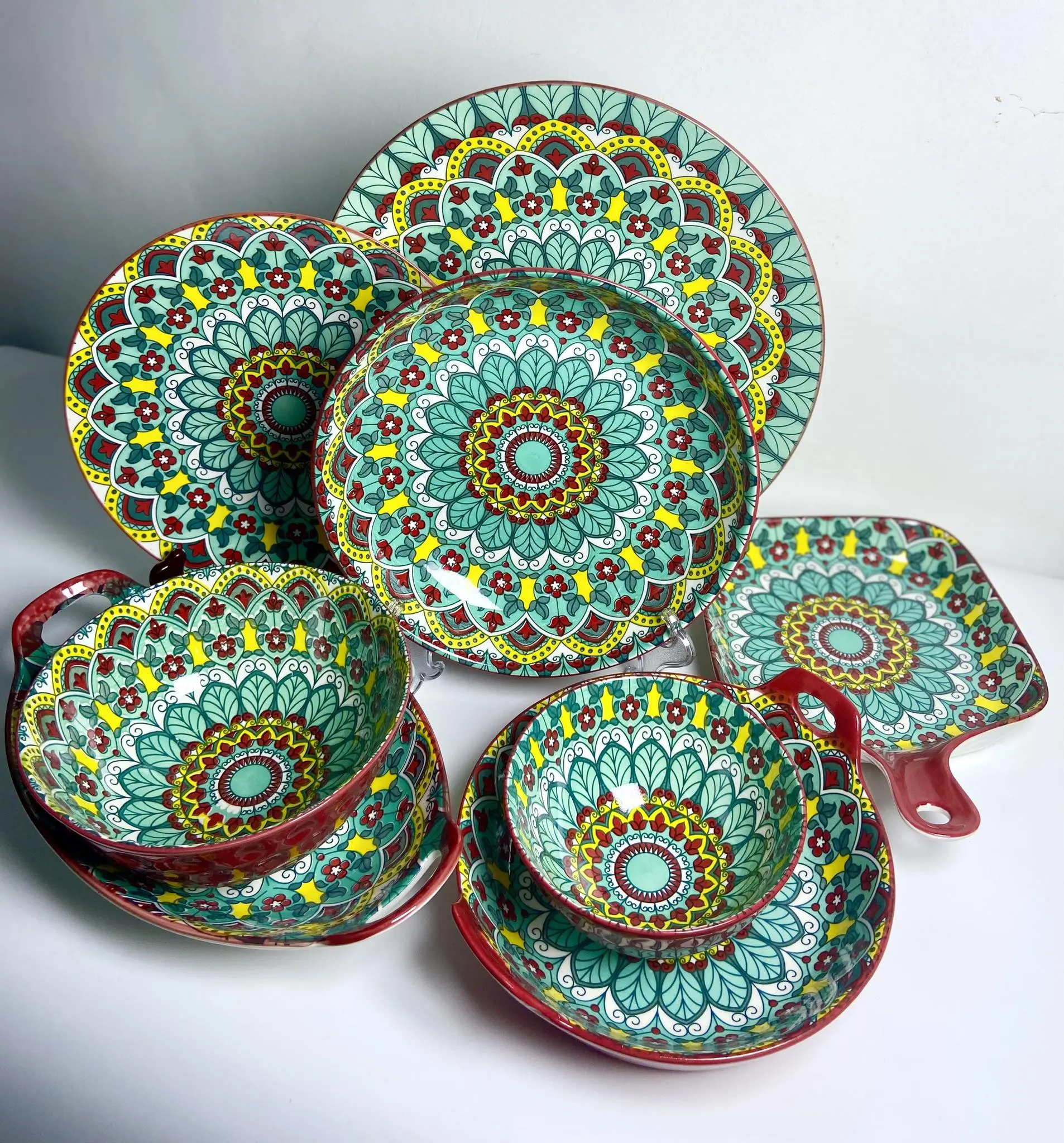 Ceramic Vintage Moroccan Tableware Dinner Salad Dessert Serving ...