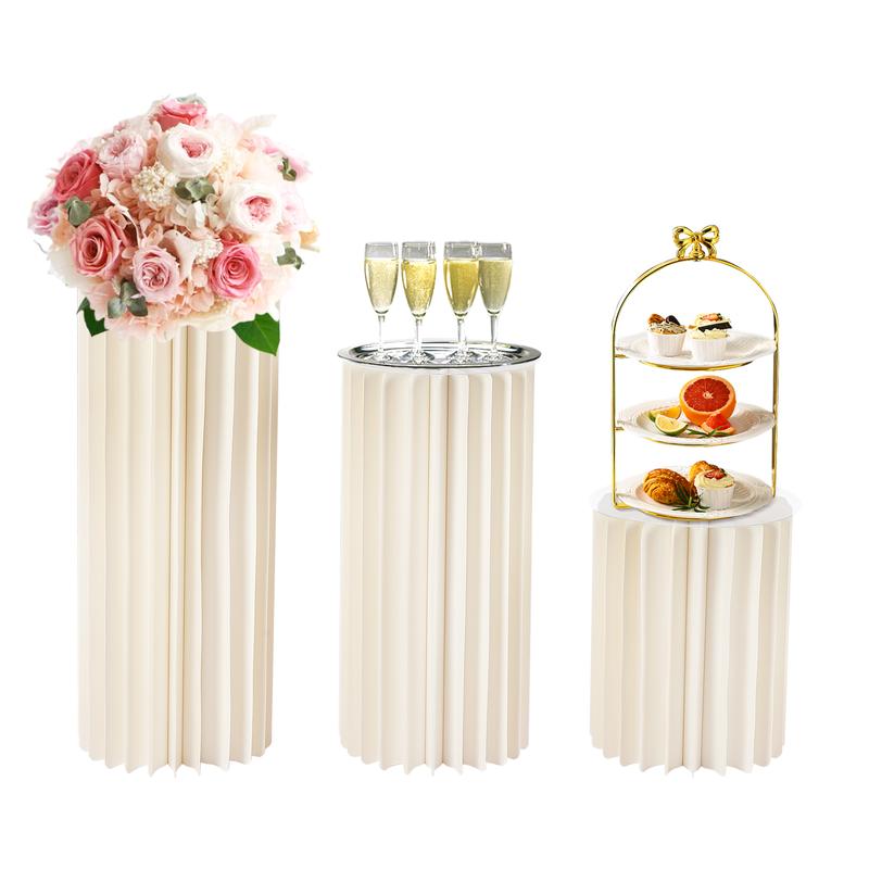 3PCS Cylinder Flowers Stands for Party, Cardboard Tables Cake - TikTok Shop