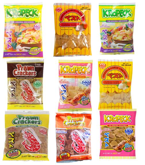 Besuto Uncooked Kropeck Crackers - Hot & Spicy Shoyo Squid Garlic ...