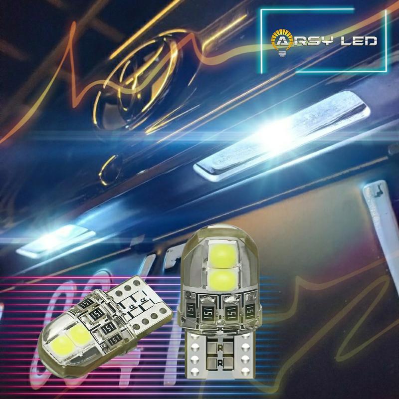 Lampu T10 Led 3030 4 mata Silicone Metal Soket Senja Speedo Plat Mobil ...