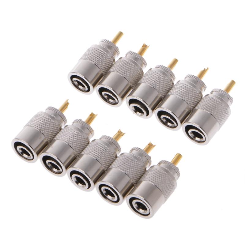 10 Pcs UHF PL-259 Male Solder RF Connector Plugs For RG8X Coaxial ...