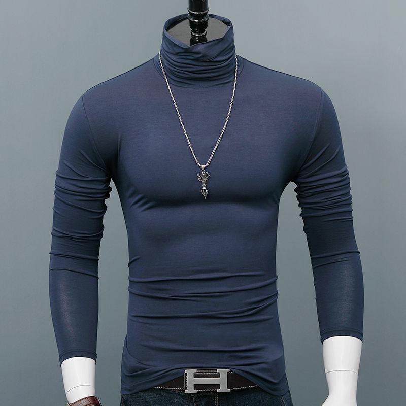 Kemeja Lapisan Asas Turtleneck, Kemeja-T Lengan Panjang Kapa - TikTok ...