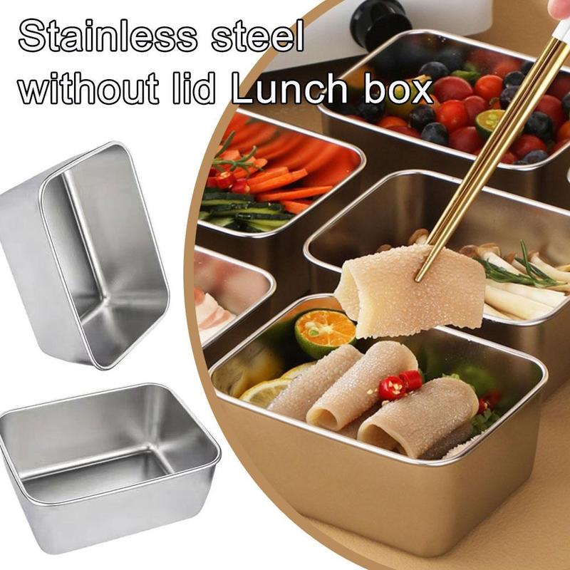 5PCS Stainless Steel Food Storage Box Without Lid Fresh-Keeping ...