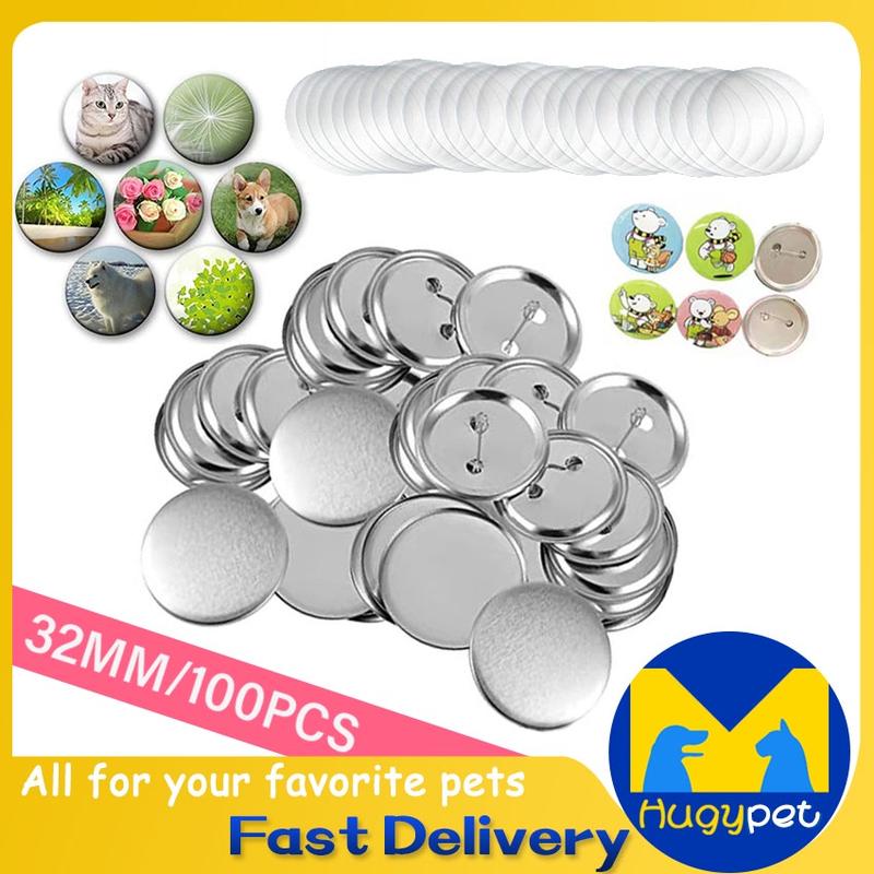 100pcs 32mm Blank Badge Parts Supplies Pin Materials Button Maker ...