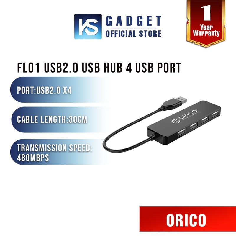 Orico FL01 /FL02 USB2.0 USB Hub 4 usb port - TikTok Shop Malaysia