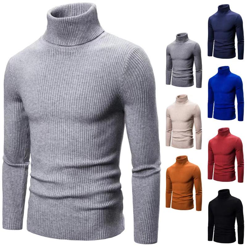 Autumn and Winter Men's Solid Color Turtleneck Sweater Korea - TikTok ...