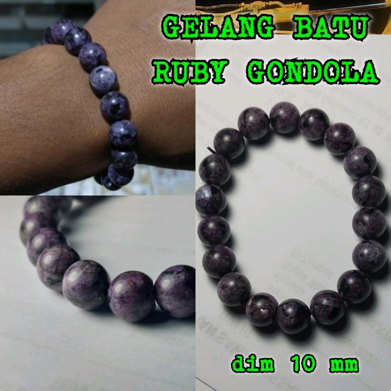 GELANG BATU RUBY GONDOLA 10 MM - Shop | Tokopedia
