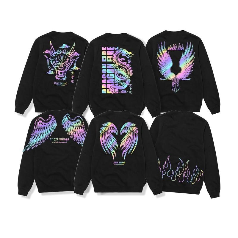 Binigue Sweater Crewneck Basic Desain Hologram Sweater Oblon - Shop ...