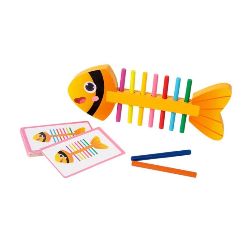 Wooden Fishbone Matching Toy Color Sorting for Kids Boy Girl - TikTok ...