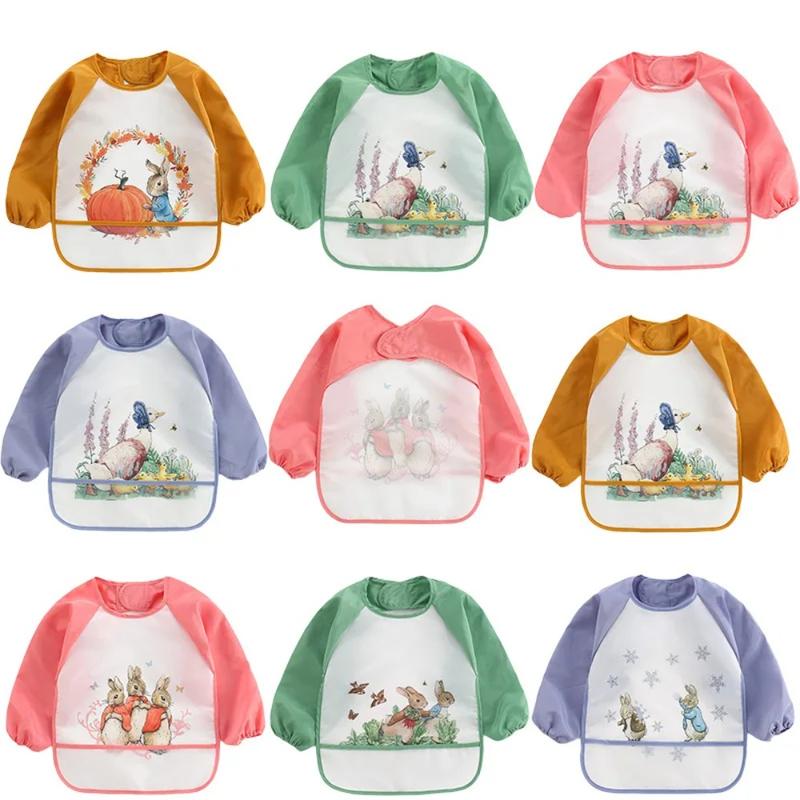 Baby Bibs Waterproof Kid Eating Clothing Baby Long Sleeves Feeding ...