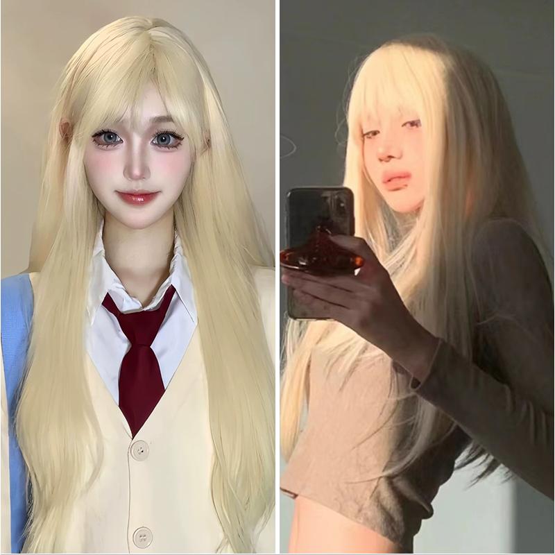 Rambut Palsu Gaya Jepun, Berambut Perang, Rambut Palsu Lurus - TikTok ...