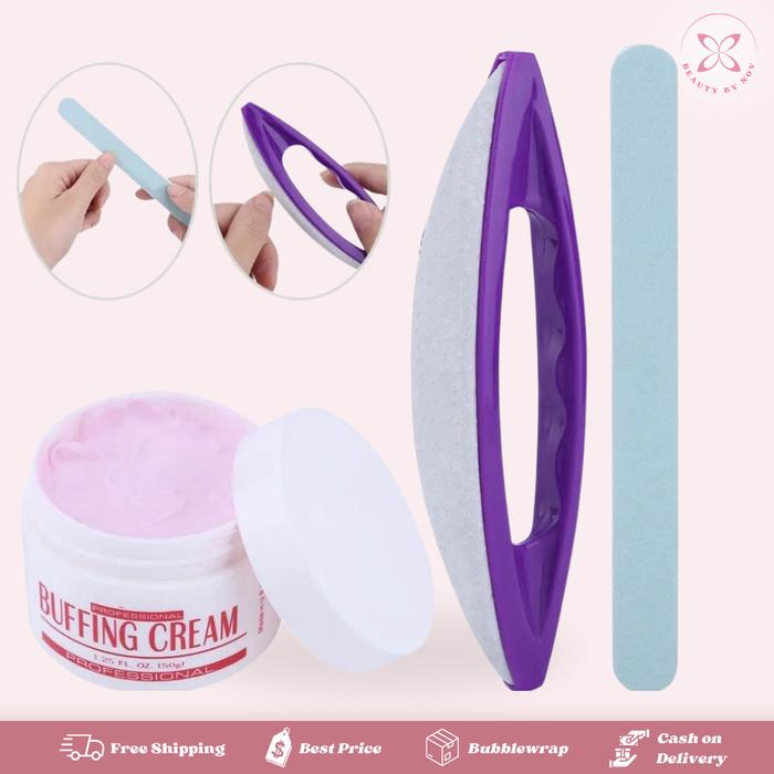 Jual BUFFING CREAM + BUFFER PURPLE + NAIL SUNSHINE Manicure Pengkilap ...