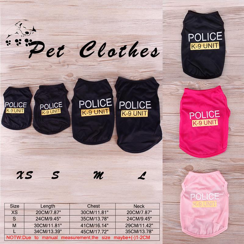 Baju-T Rompi Kucing Kecil Anjing Corak Polis, Pakaian Haiwan - TikTok ...