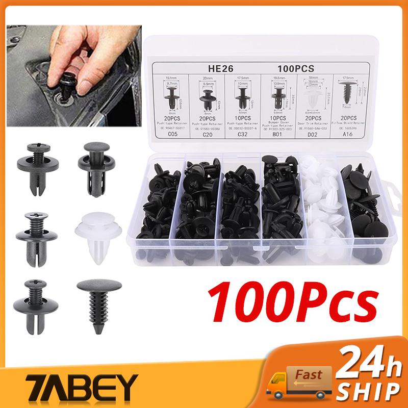 100 Pcs Universal Car Bumper Clips ABS Fender Clips, Push Bumper ...