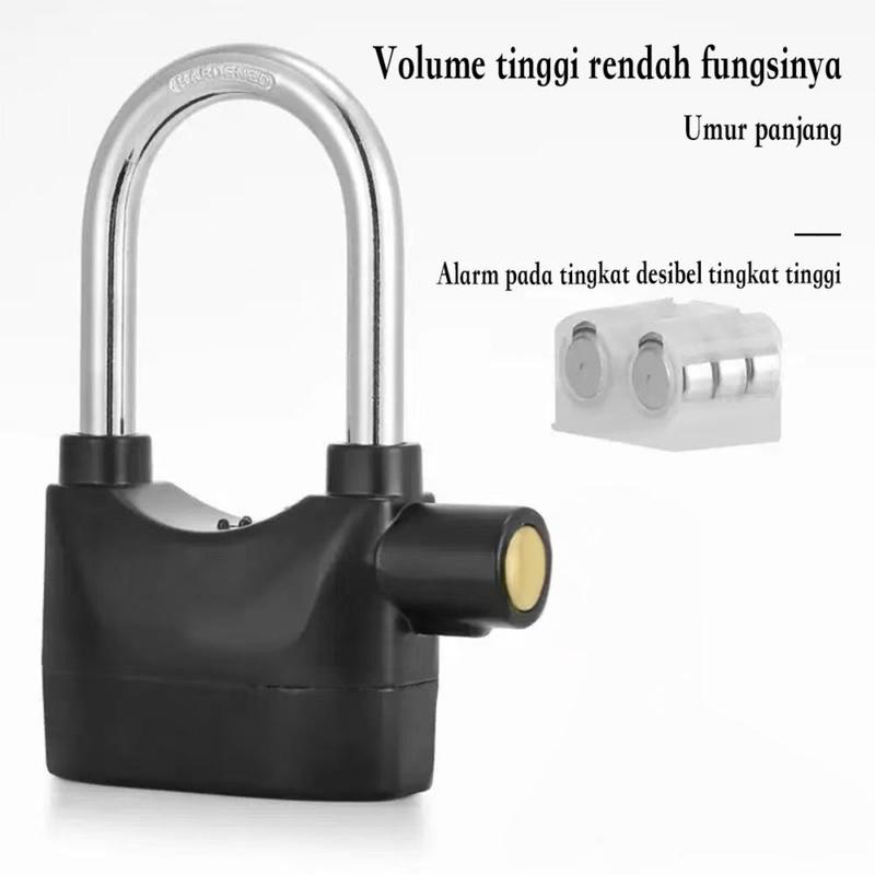 Gembok alarm anti maling keamanan tinggi dengan silinder kunci kuningan ...