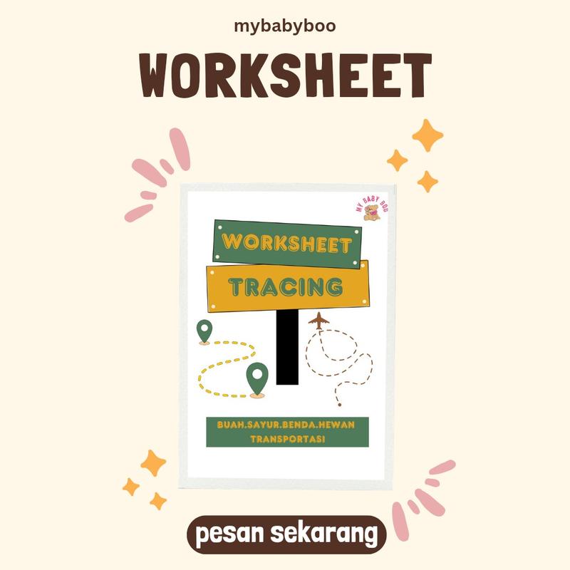Lembaran Worksheet tracing gambar untuk anak 2+ tersedia berbagai ...