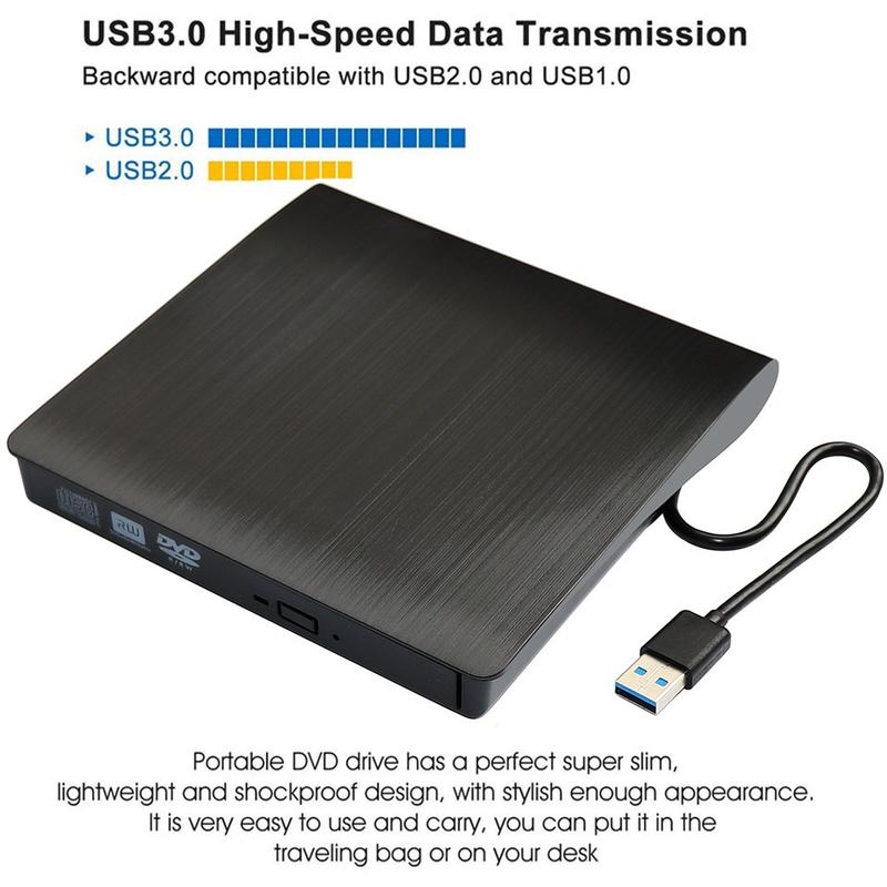 External CD DVD Drive USB Slim Portable External DVD Player DVD ...