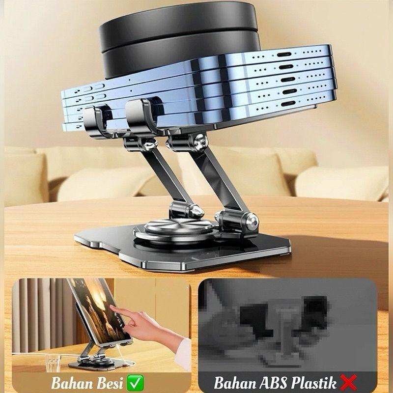 Holder Tablet Full Besi Aluminium Metal Putar 360 Rotasi Dudukan ...