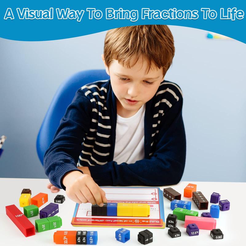 Aizweb Interlocking Fraction Cubes Activity Set - Math Manipulatives ...