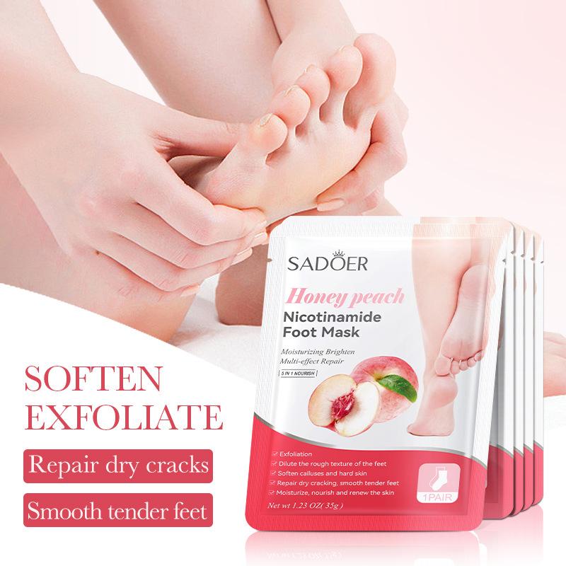 SADOER Peach Niacinamide Nourishing Foot Mask Skin Care Foot - TikTok ...