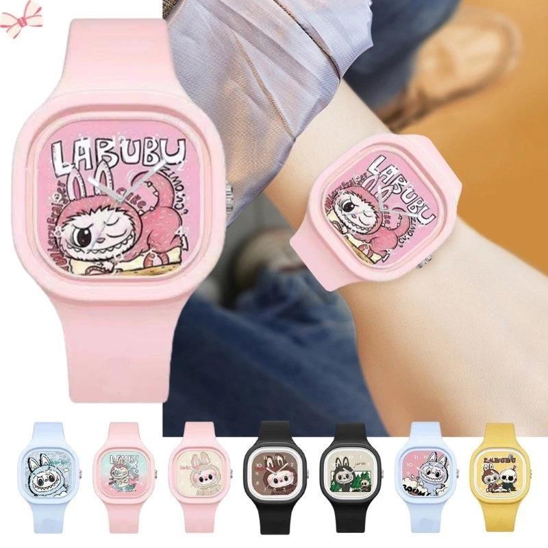 Jam Tangan Kuarza untuk Kanak-kanak, Labubu, Warna Pastel, Tali ...