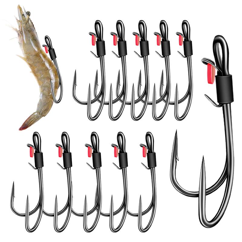 5/10Pcs Double Fishing Hook Heavy Duty Live Shrimp Bait Holder - TikTok ...