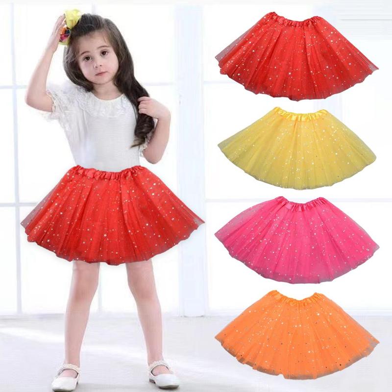Fashion Kids Mesh Miniskirts Girls Princess Stars Glitter Brand ...