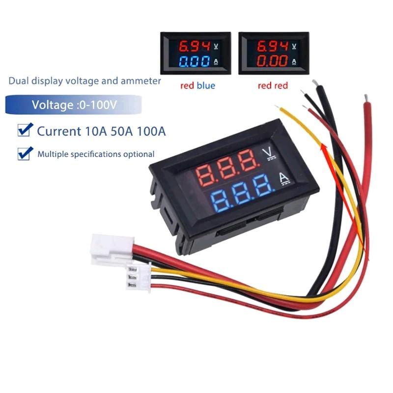 Voltmeter Amperemeter DIGITAL 0-100V 10A Display Combo Dual Volt Meter Ampere Meter Ammeter ...