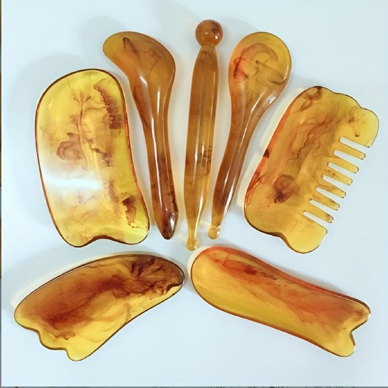 Set Alat Urut Kecantikan Gua Sha, 7pcs, Pengikis Gua Sha Resin - TikTok ...