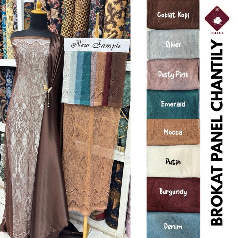 Bahan Kain Brokat Chantily Premium- Panel 2,5 Meter/Bakal Kain Kebaya ...