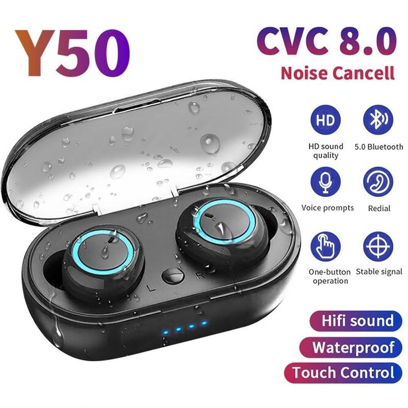 Y50 TWS Fone Bluetooth Earphones 5.2 Wireless bluetooth headset ...