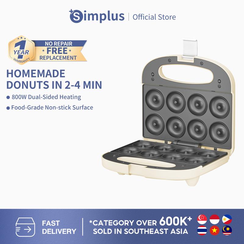 [Hot] Simplus 8-Hole Donut Maker 800W Dual-Sided Heating Non-Stick ...