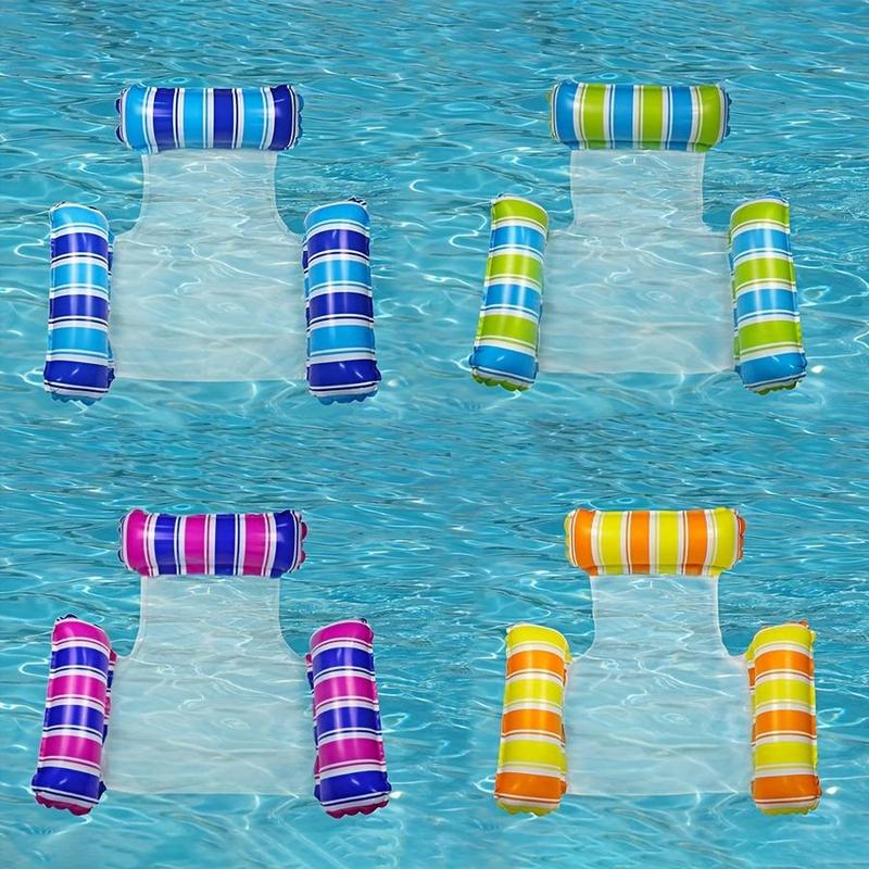 Inflatable Pool Float, 1 Count Colorful Striped Water Hammock, Pool ...