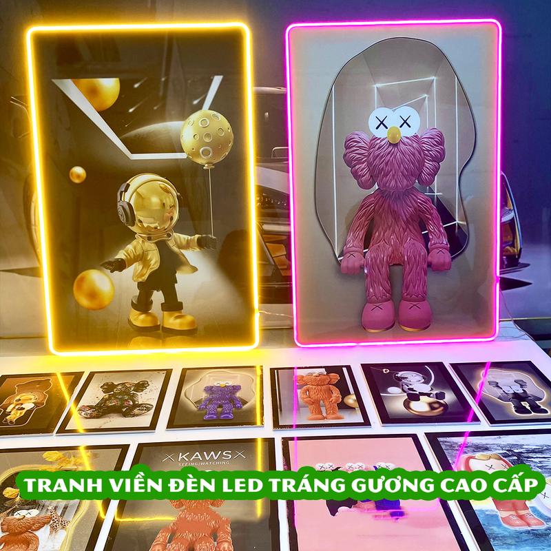 40X60 CM Tranh Viền Đèn Led Tráng Gương Cao Cấp, Gấu Kaws Toy - TikTok ...