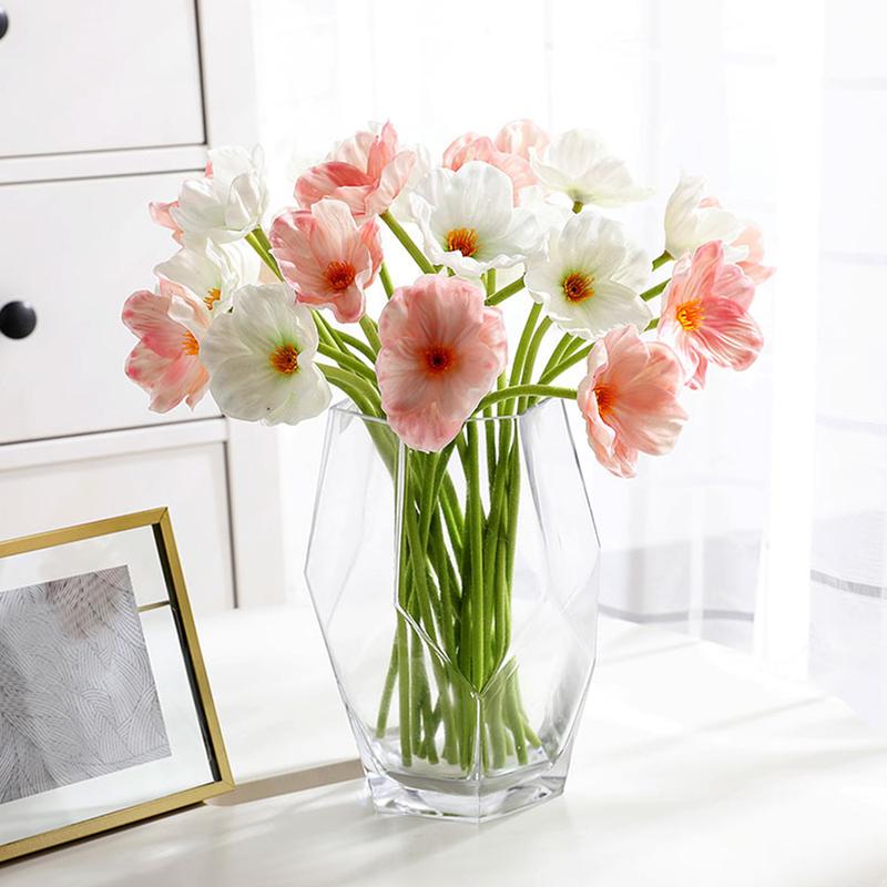 Bunga Popi Tiruan, Reka Bentuk Klasik, Bahan Plastik Palsu, Berwarna ...