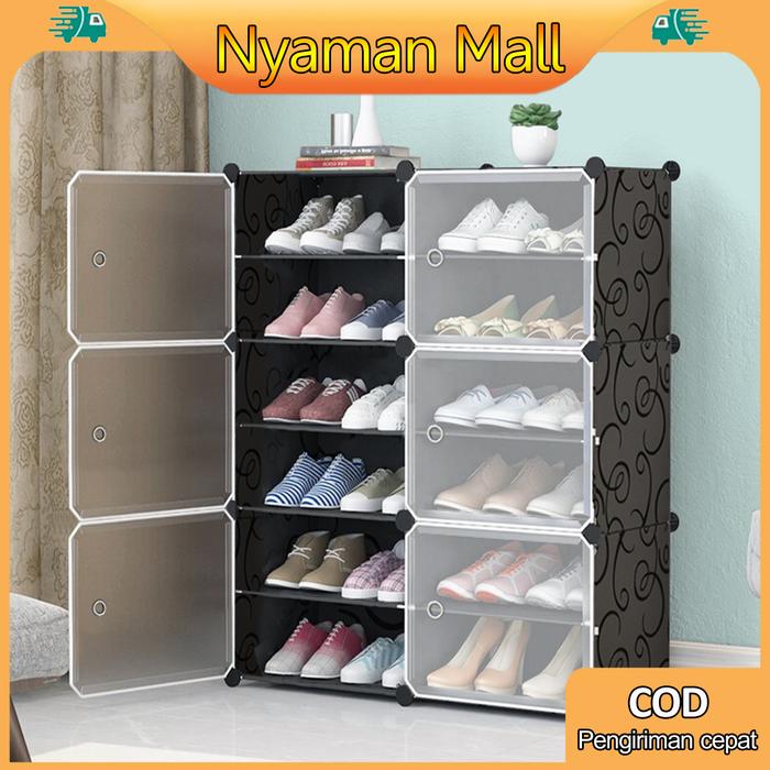 Promo Rak Sepatu Tertutup Anti Debu Shoe Storage Boxes Kotak Sepatu ...