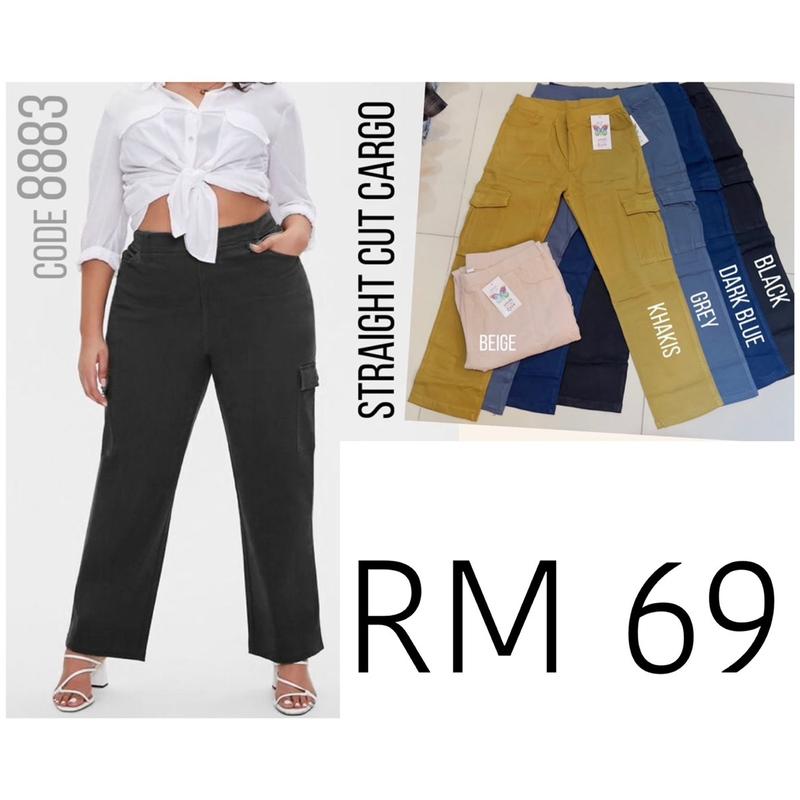 STRAIGHT CUT CARGO PANT Kain Stretchable - TikTok Shop Malaysia
