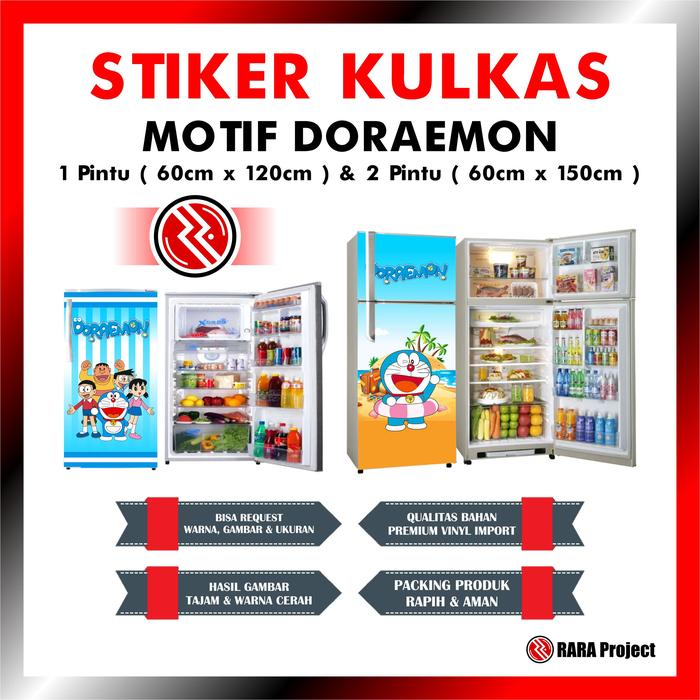 Jual Stiker Dekorasi Kulkas 1 & 2 Pintu motif DORAEMON Sticker ...
