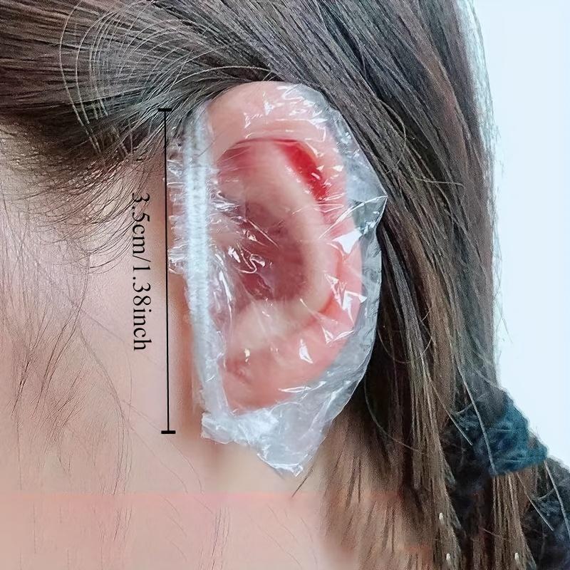100pcs Clear Disposable Ear Protectors - Waterproof Shower Covers ...