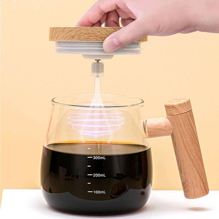 Gelas Aduk Otomatis 400ml – Self Stirring Mug 7000rpm Kaca Borosilikat ...