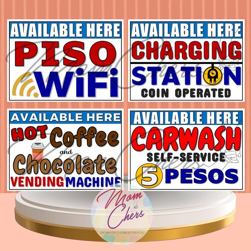 MOMCHERS Laminated Signages or Posters for Vendo Machine Vending ...