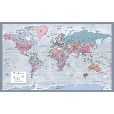 Tear Resistant Laminated Maps 2-Pack Laminated World Map & USA Map ...