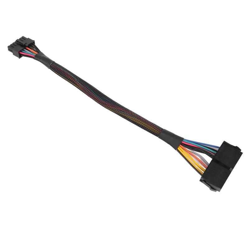 24 Pin to 14 Pin ATX PSU Main Power Adapter Braided Sleeved Cable ...
